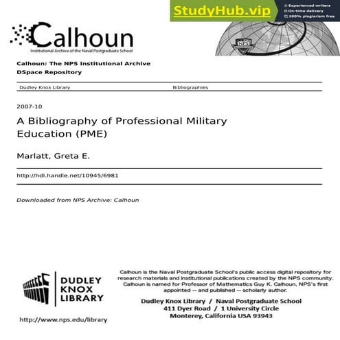 A Bibliography Of Professional Military Education (PME) | PDF