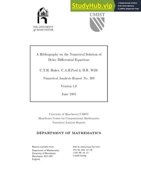 A Bibliography On The Numerical Solution Of Delay Differential