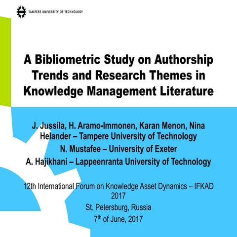 A bibliometric study on authorship trends and research themes | PPT