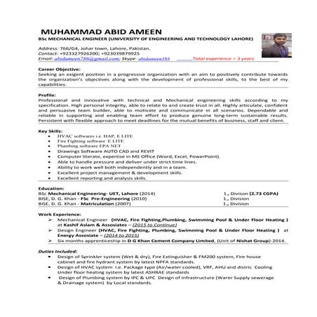 Abid ameen latest resume | DOC