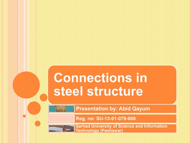 Connections in steel structures | PPTX