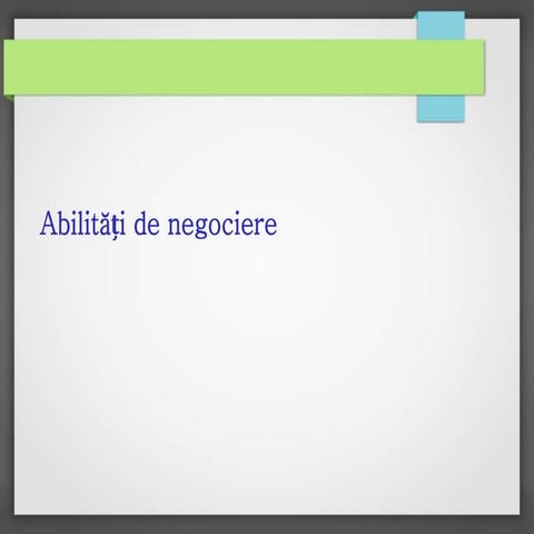 Abilități de negociere | PPT