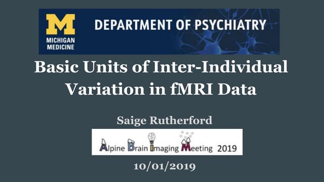 Basic Units Of Inter Individual Variation In Fmri Data Pptx