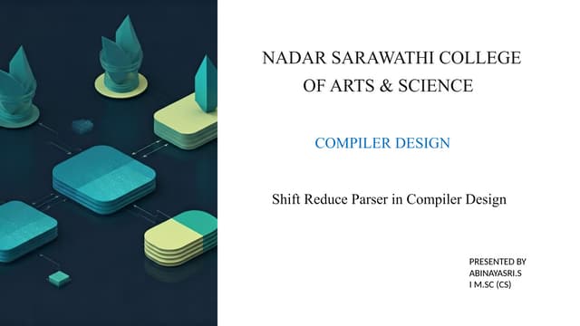 Parsers Techniquesshift Reduce Parsers And Operator Precedence Parsing