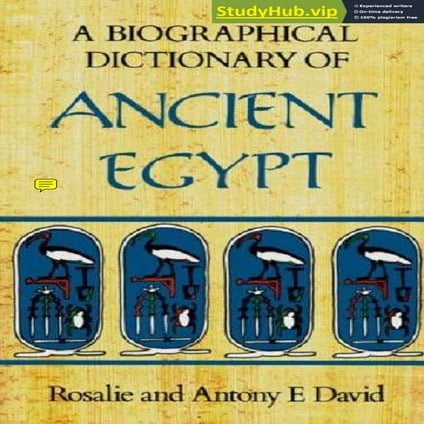 A Biographical Dictionary Of Ancient Egypt | PDF
