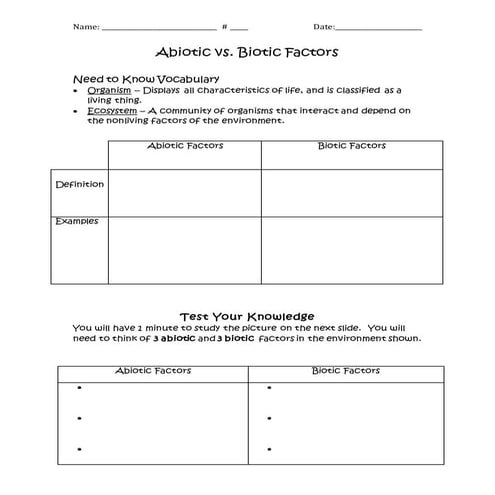 Abiotic and biotic factors | PDF