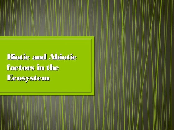 Life science ecosystem. grade 10 | PPT