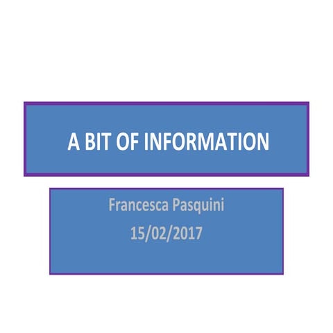 A bit of information | PPT