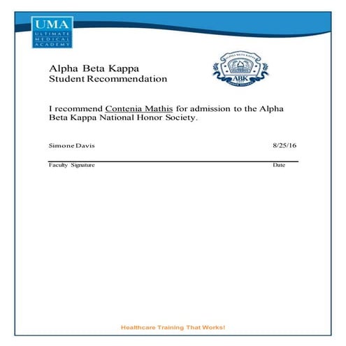 Abk recommendation form (1) | PDF