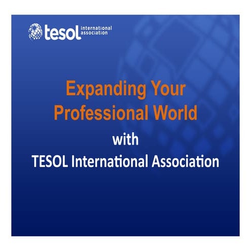 Expanding Your Professional World With Tesol International