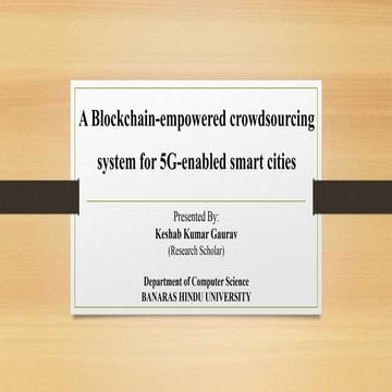 Blockchain Technologies and Crowdsourcing | PPTX