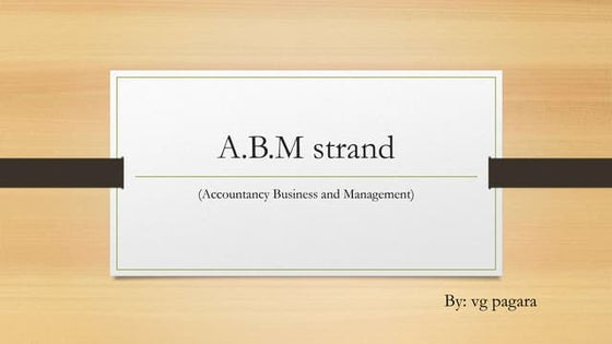 ABM STRAND | PDF | Business Accounting & Finance | Business