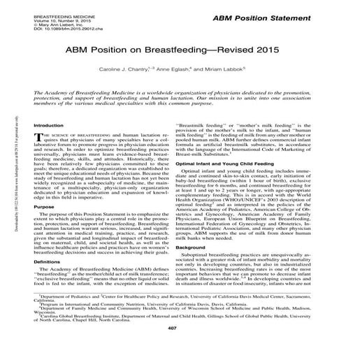 ABM - Academy of Breastfeeding Medicine / Academia de Medicina da ...