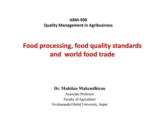 FOOD SAFETY STANDARDS AUTHORITY OF INDIA (FSSAI) | PPTX | Food Industry ...