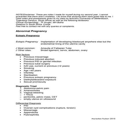 Abnormal Pregnancy | PDF