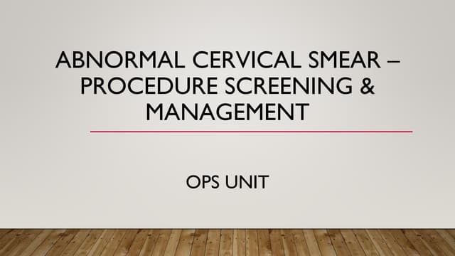Cervical cancer screeningppt | PPTX