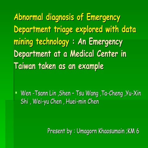 CLASSIFYING EMERGENCY PATIENTS INTO FAST-TRACK AND COMPLEX CASES USING ...