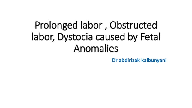 Prolonged labour | PPT