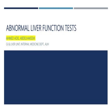 Abnormal liver function tests | PPTX