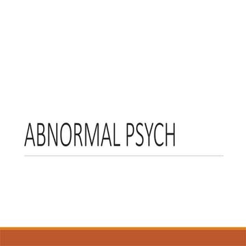 ABNORMAL PSYCH.pptx Mental Disorders from DSM | PPTX