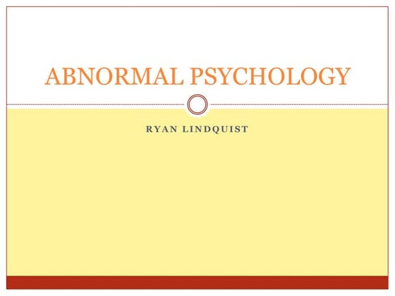 Concept of normal and abnormal behaviour 1 | PPTX