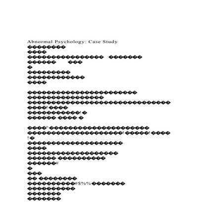 Abnormal Psychology Case Study .docx