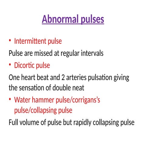 pulse and abnormalities,different types . | PPT