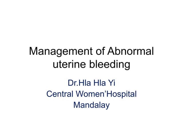 Dysfunctional uterine bleeding ( dub ) | PPTX | Pregnancy | Reproductive Health
