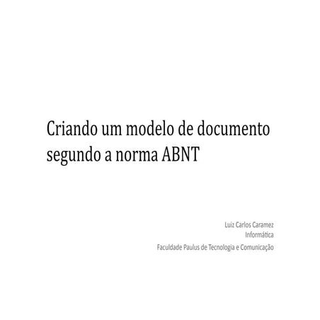 Slide= Normas da ABNT | PPT