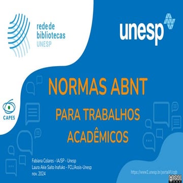 ABNT - Normas da ABNT. Slides explicativos | PDF