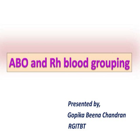 Abo blood grouping and rh factor | PPTX