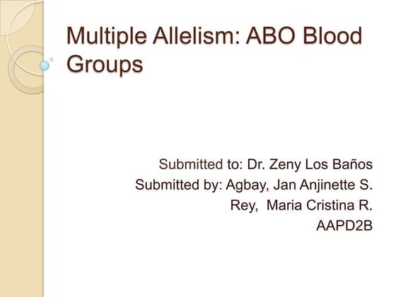 Blood group inheritance | PPT