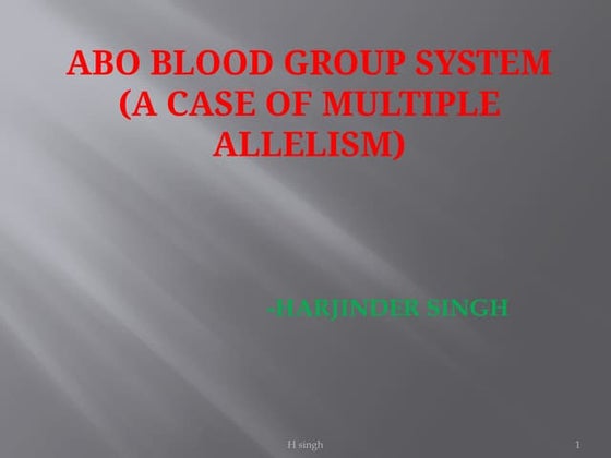 Abo blood group system | PPT