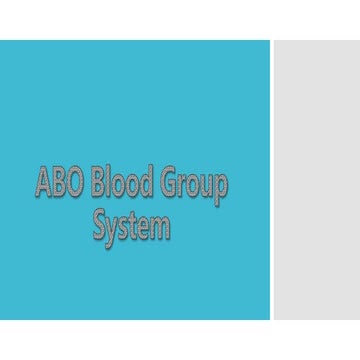 Abo blood group system | PPT
