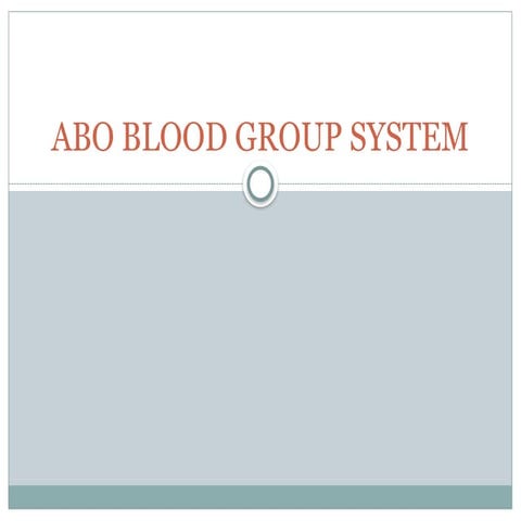 Abo blood group system | PPT