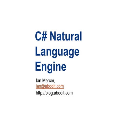 C# Natural Language Engine | PPTX