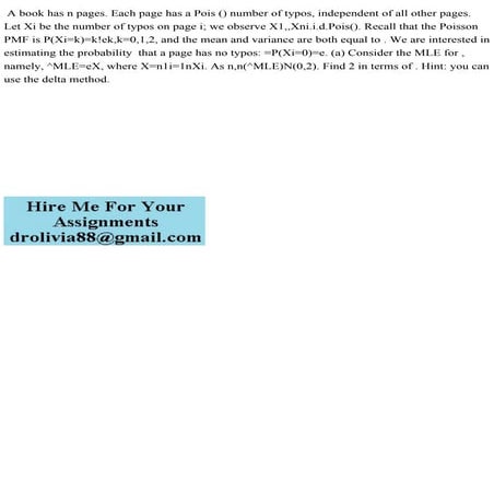 A book has n pages. Each page has a Pois () number of typos, independ.pdf
