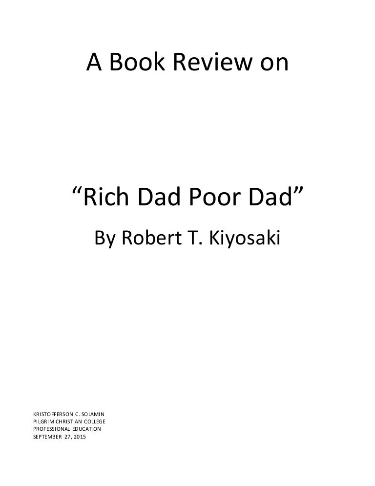 A Book Review On Rich Dad Poor Dad