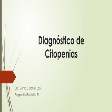 ABORDAJE DE CITOPENIAS EN LA BIOMETRIA HEMATICA | PPTX