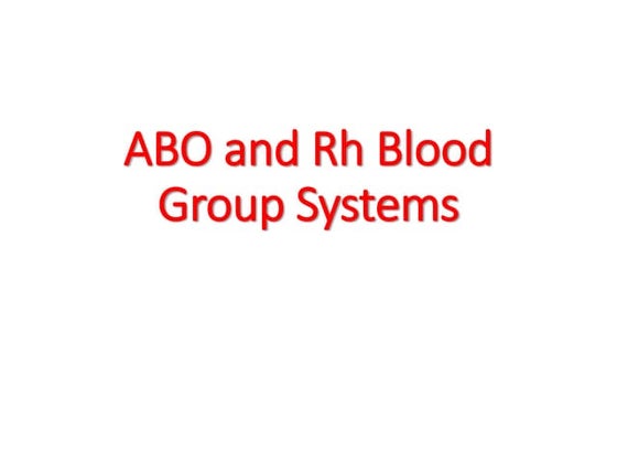Abo blood group system | PPT