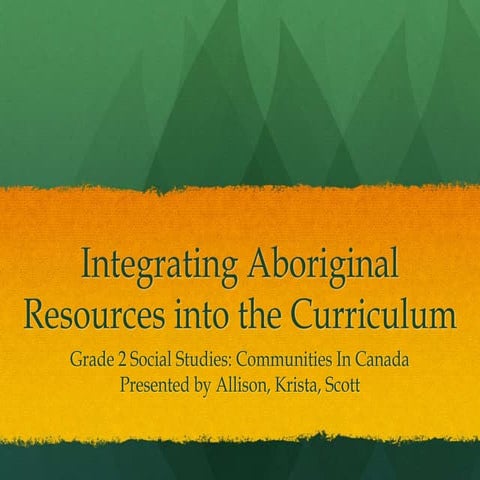 Aboriginal curriculum portfolio | PPTX