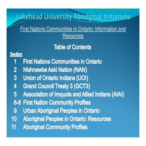 Aboriginal Iniatives First Nation Information | PDF | North America ...