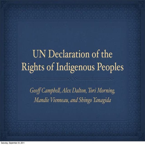 UN Declaration of the Rights of Indigenous Peoples | PDF