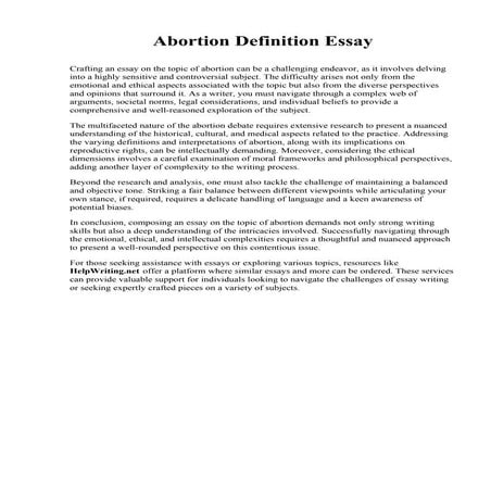 Abortion Definition Essay | PDF