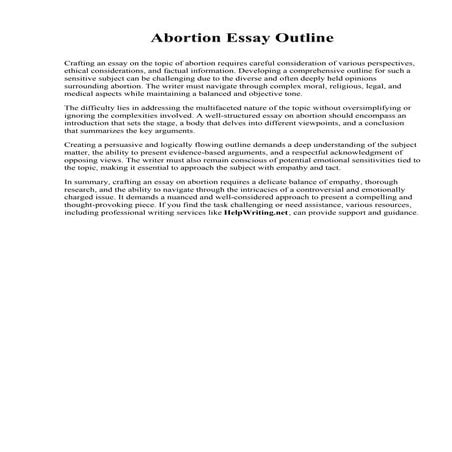 Conclusion On Abortion Essay.pdf