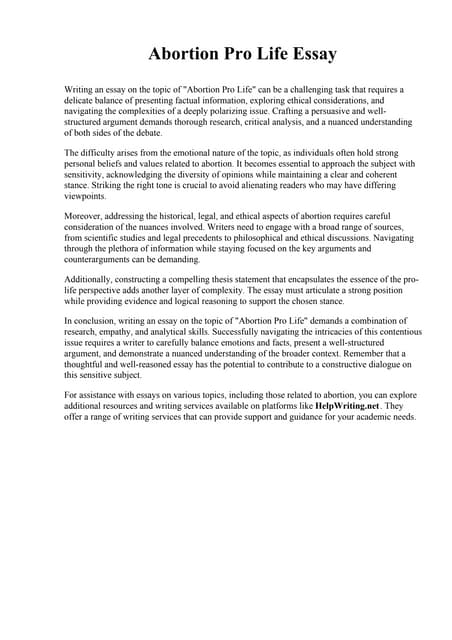 Argumentative Essay Example On Abortion.pdf