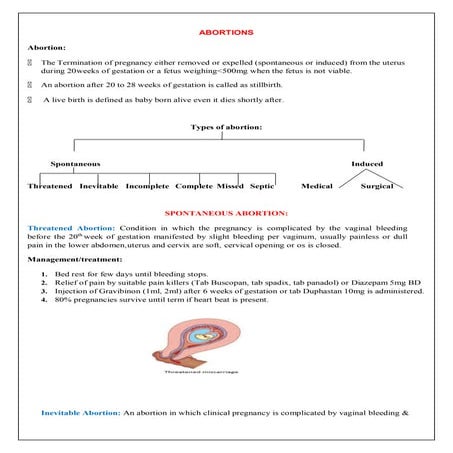 What is Abortions , it's types and management | PDF