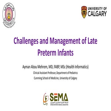 Challenges and Management of Late Preterm Infants | PPTX