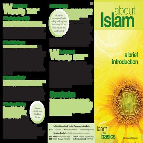 About Islam a brief introduction ( pamphlet ) | PDF