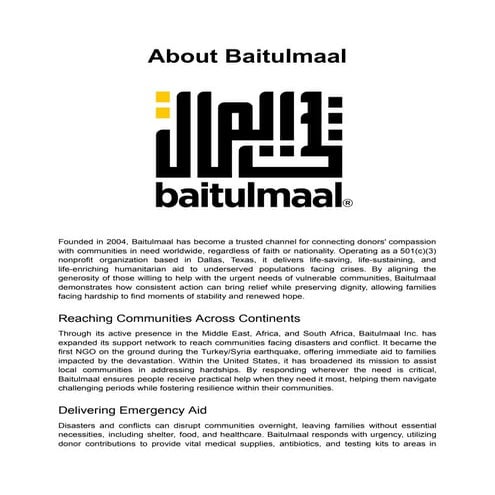 About Baitulmaal | PDF